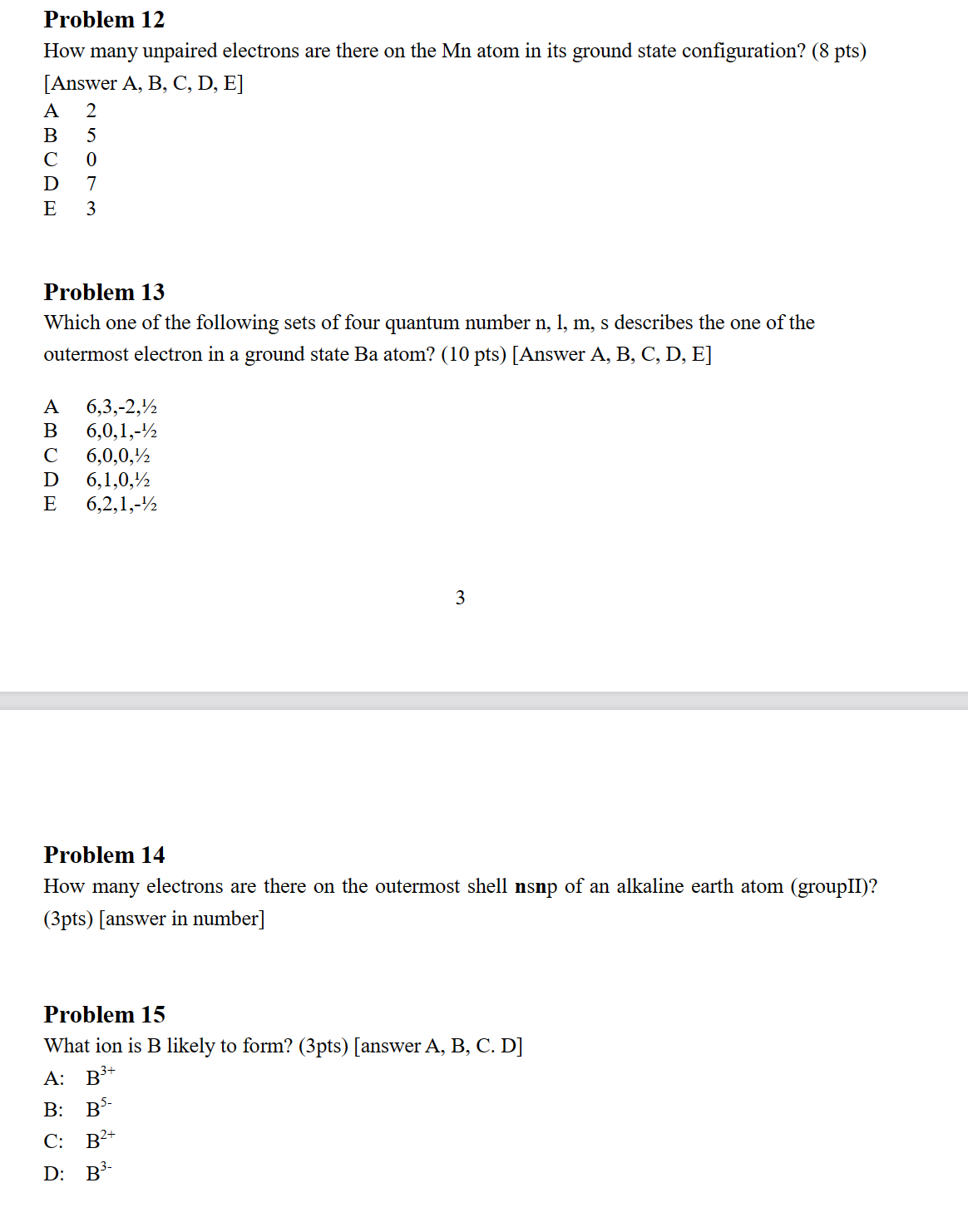 Solved Problem 12 How many unpaired electrons are there on | Chegg.com