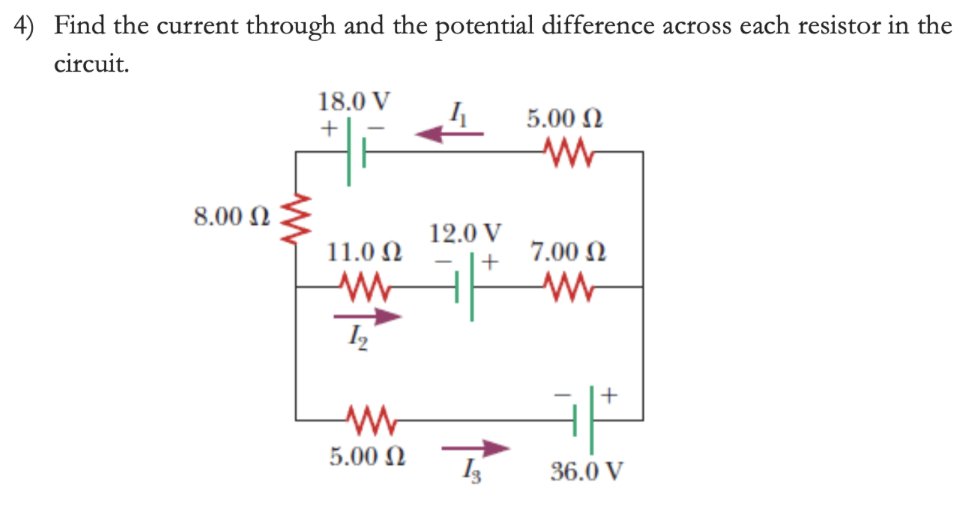 Solved 4) Find the current through and the potential | Chegg.com