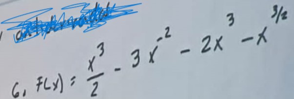 Solved 6,f(x)=2x3−3x−2−2x3−x3/2 | Chegg.com