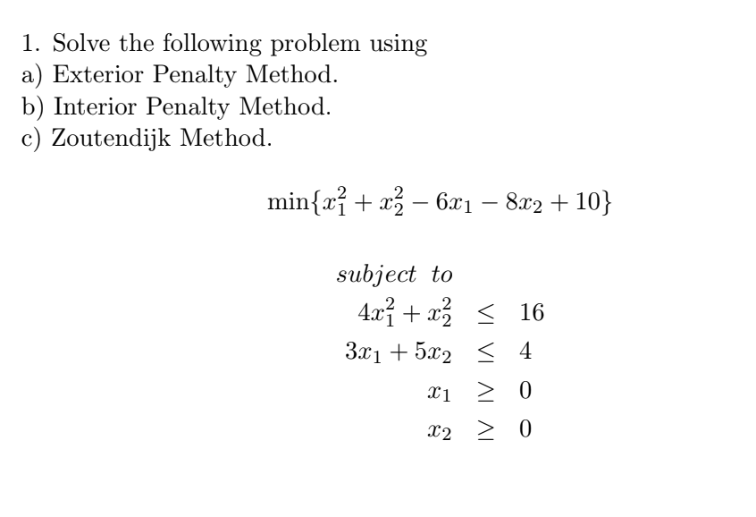 1 Solve The Following Problem Using A Exterior