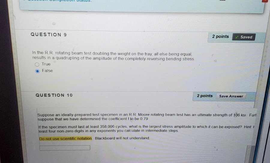 Solved QUESTION 9 2 points Saved In the RR rotating beam | Chegg.com