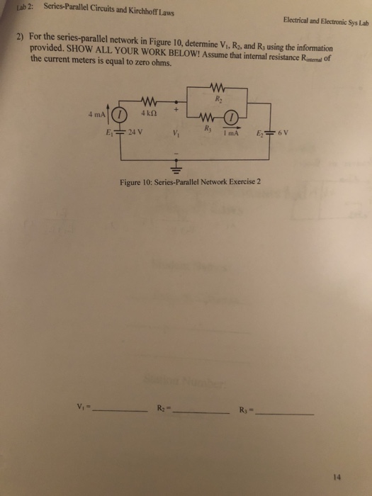 Solved Lab 2: Series-Parallel Circuits and Kirchhoff Laws | Chegg.com