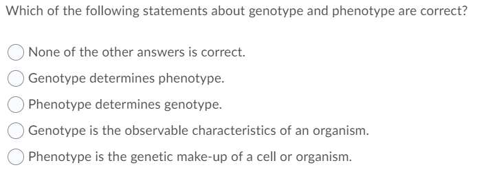 Solved Which of the following statements about genotype and | Chegg.com