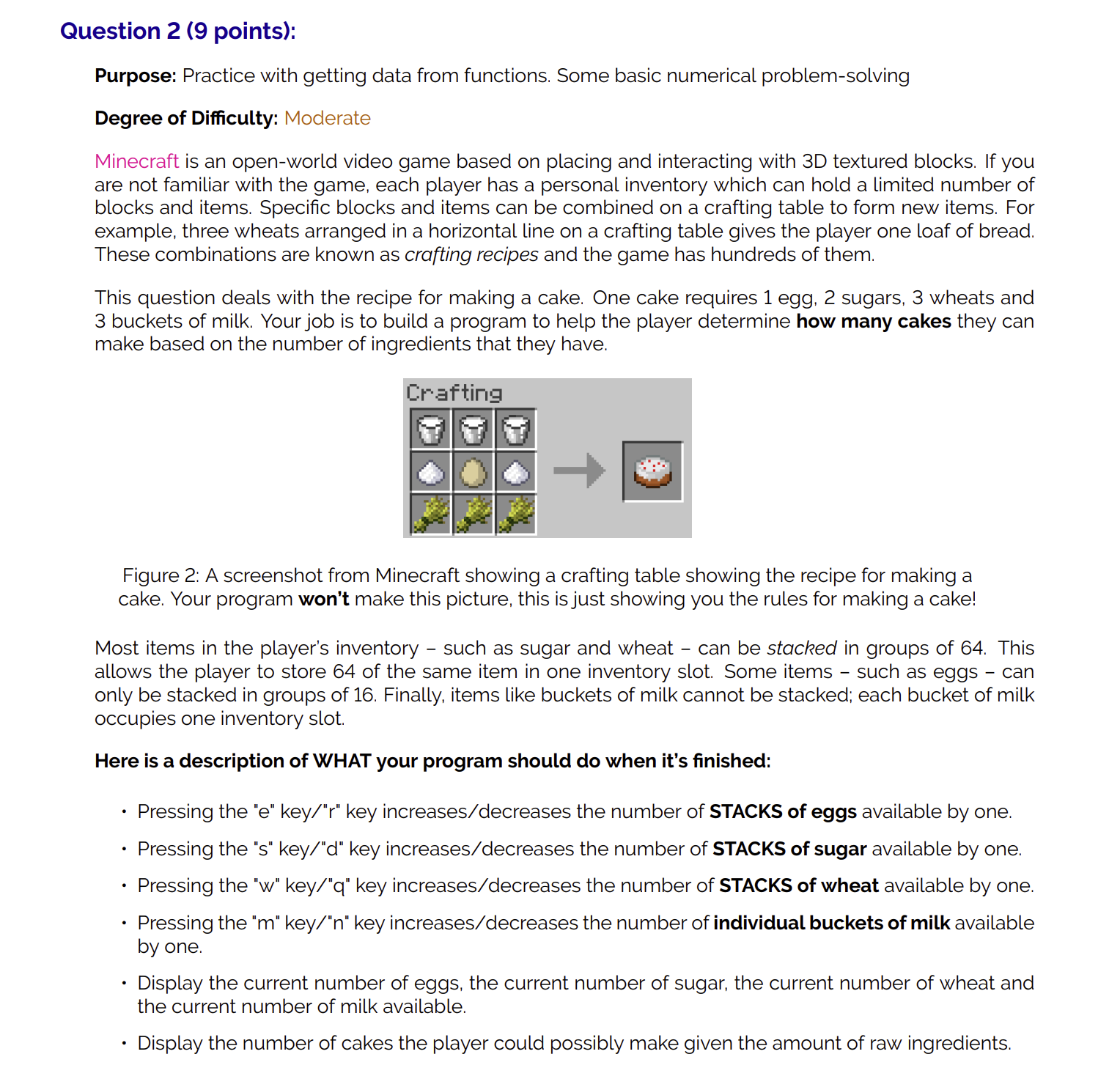 Solved uestion 2 ( 9 points): Purpose: Practice with getting | Chegg.com
