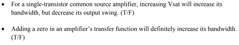 Solved • For a single-transistor common source amplifier, | Chegg.com