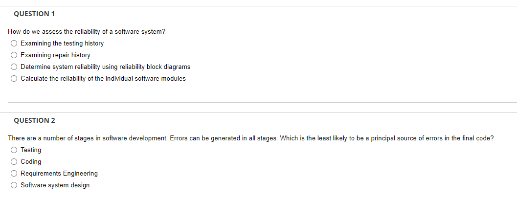 Solved How do we assess the reliability of a software | Chegg.com