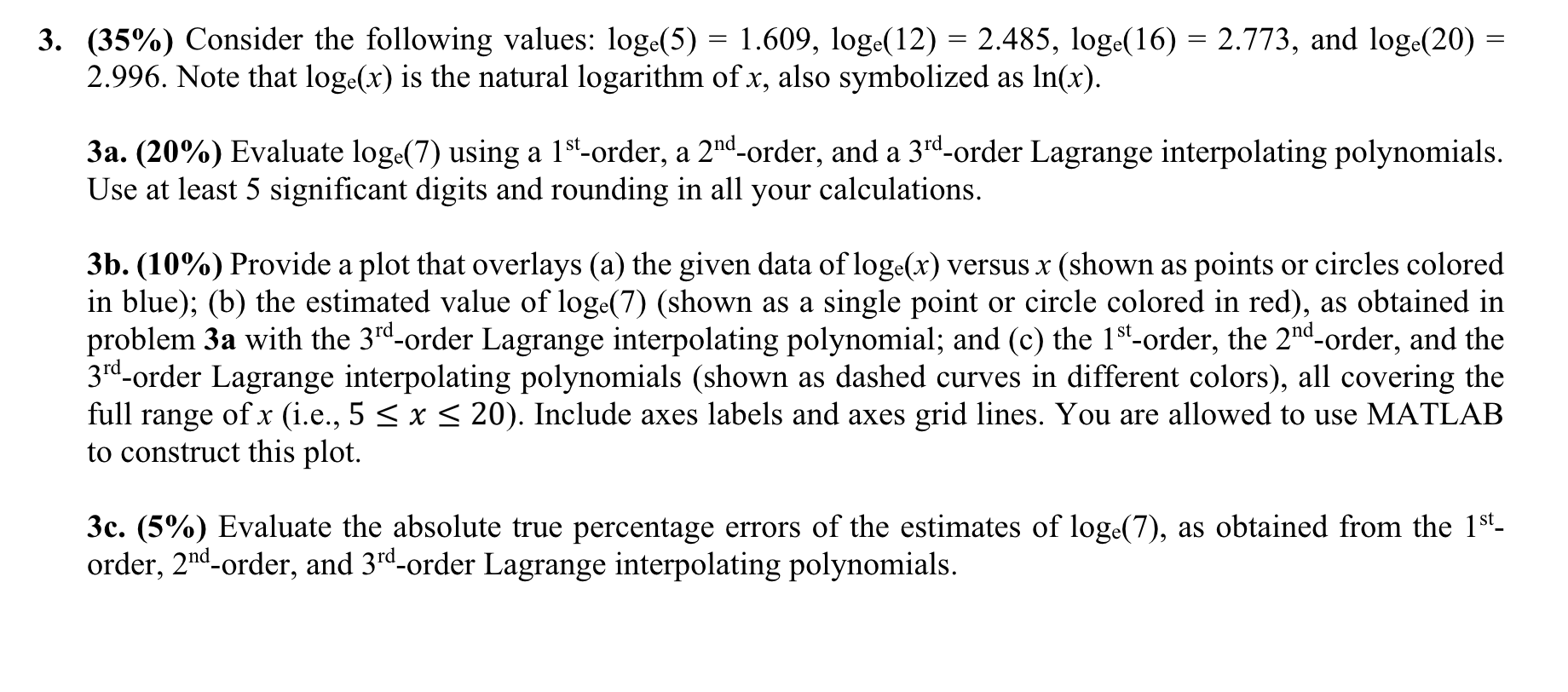 Solved (35%) ﻿Consider the following values: | Chegg.com