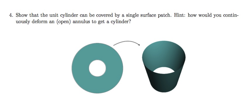 Solved uously deform an (open) annulus to get a cylinder? | Chegg.com