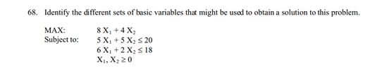Solved 68 Identify The Different Sets Of Basic Variables 