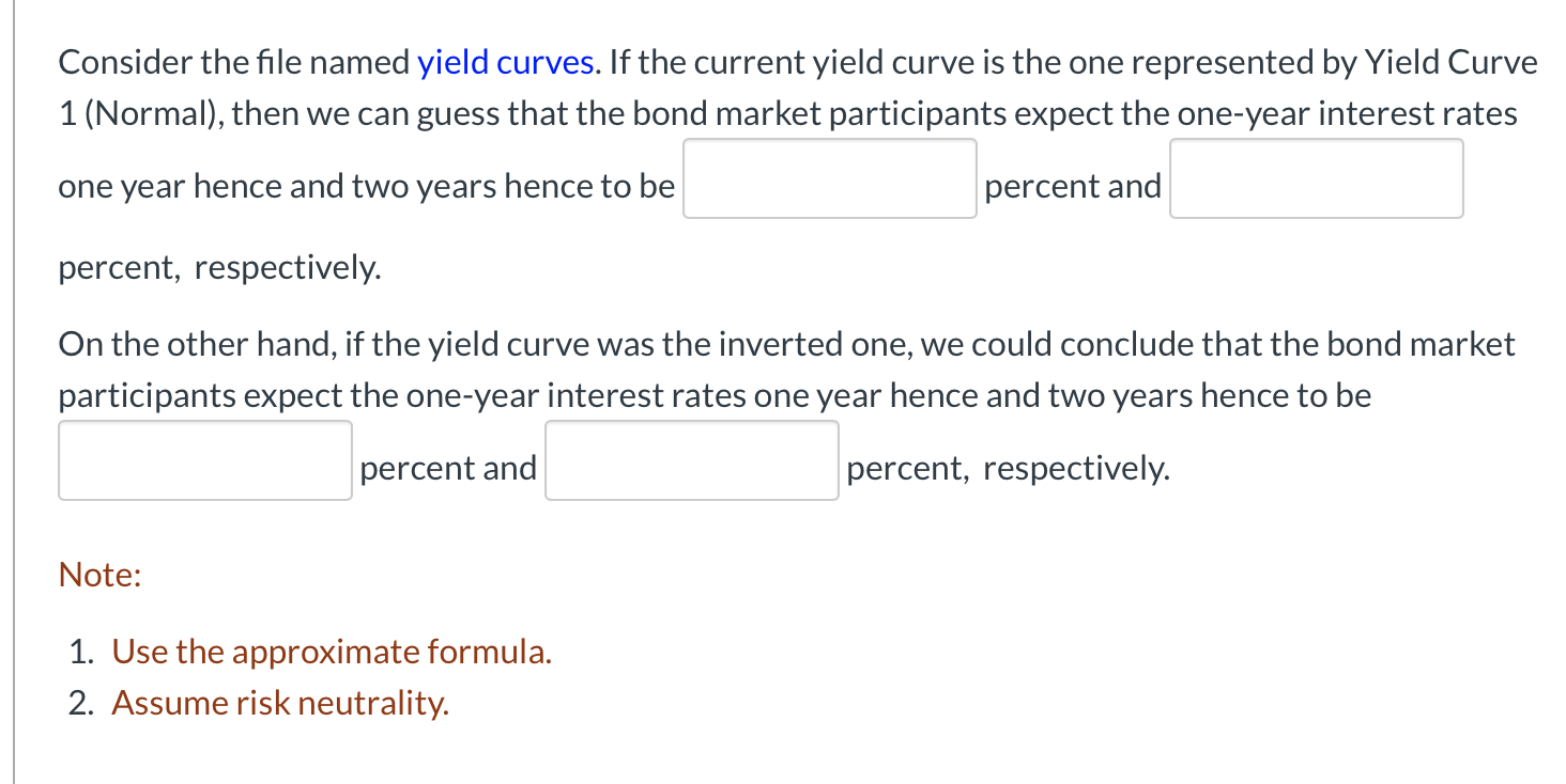 Solved Consider the file named yield curves. If the current | Chegg.com