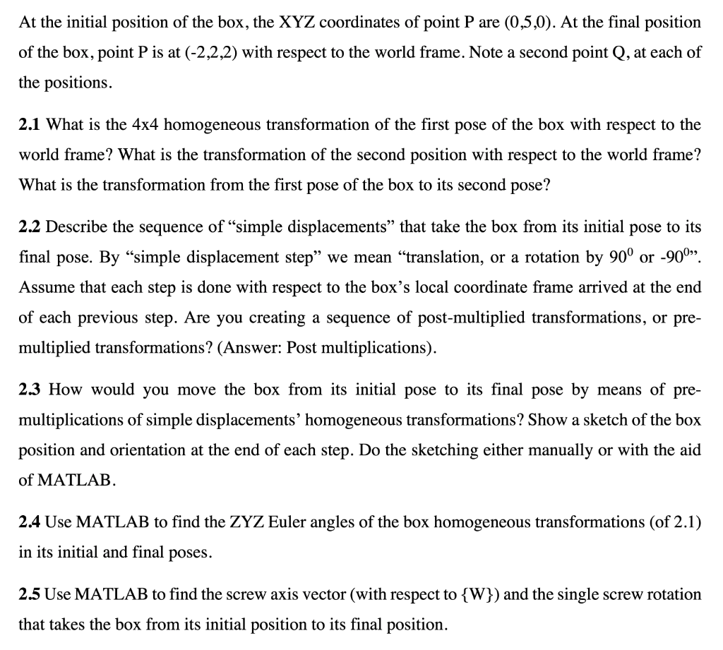 Problem 2: 3D Displacements In the picture below you | Chegg.com