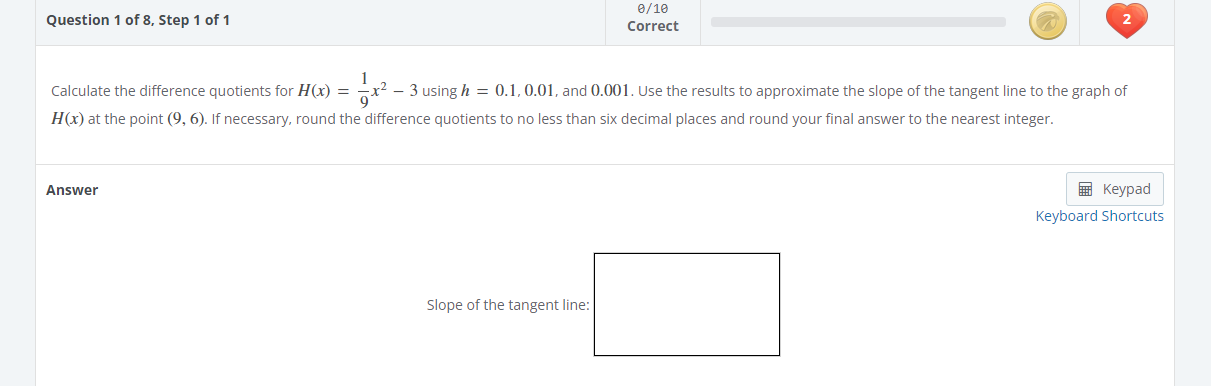 Solved Calculate the difference quotients for H(x)=91x2−3 | Chegg.com