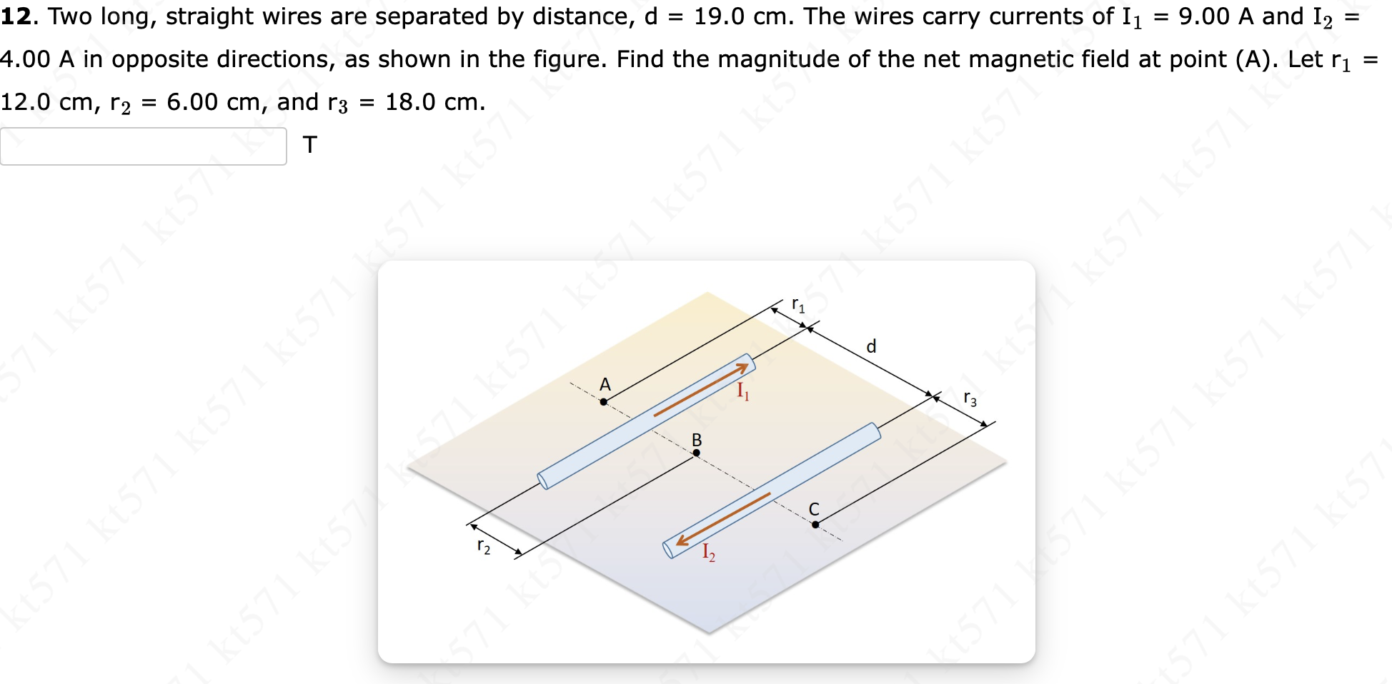 Solved Two long, straight wires are separated by distance, | Chegg.com