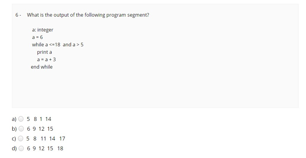 Solved 6 - What is the output of the following program | Chegg.com