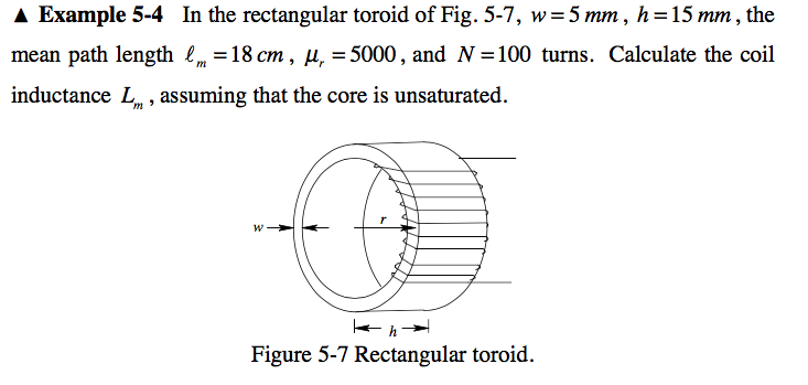 Solved Example 5-4 In the rectangular toroid of Fig. 5-7, | Chegg.com
