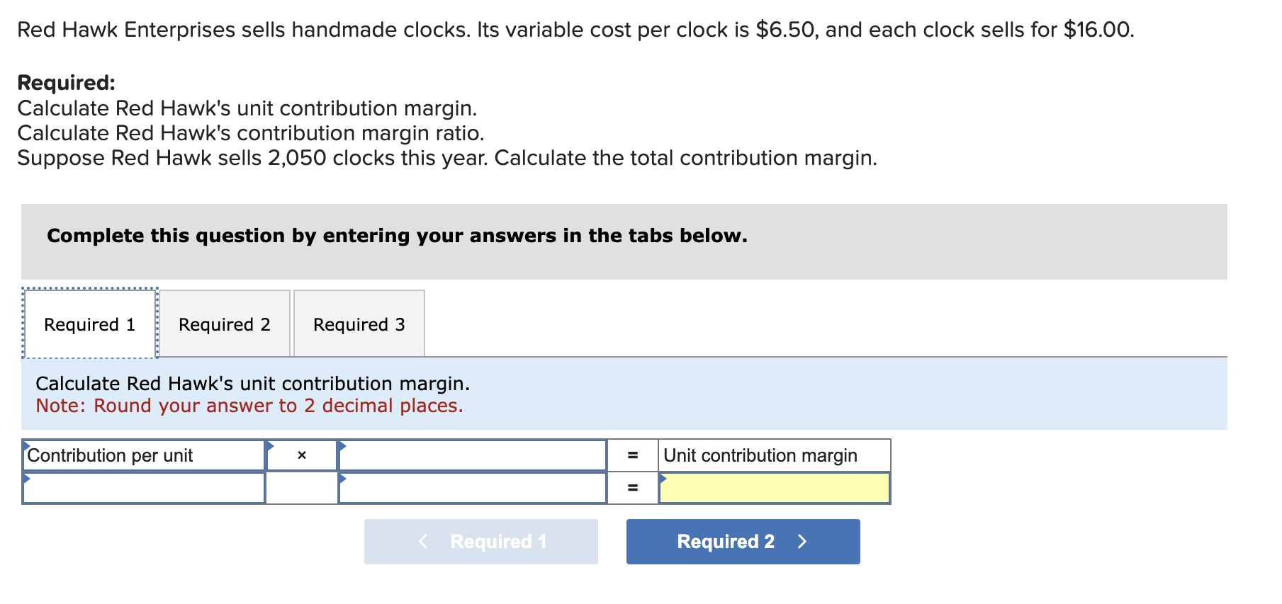 Solved Red Hawk Enterprises sells handmade clocks. Its | Chegg.com