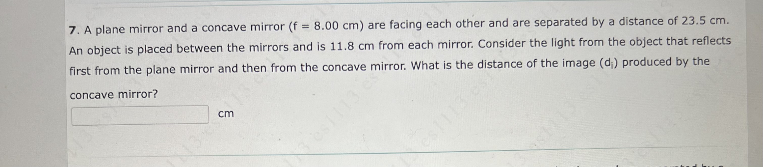 Solved 7. ﻿A plane mirror and a concave mirror | Chegg.com