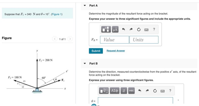Solved Part A Determine the magnitude of the resultant | Chegg.com