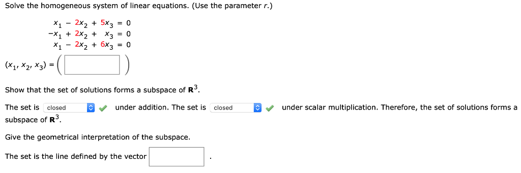Solved Solve the homogeneous system of linear equations. | Chegg.com