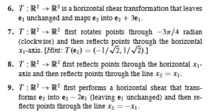 6. T:R2 R² is a horizontal shear transformation that | Chegg.com