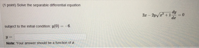 Solved (1 point) Solve the differential equation dz dt 2z In | Chegg.com