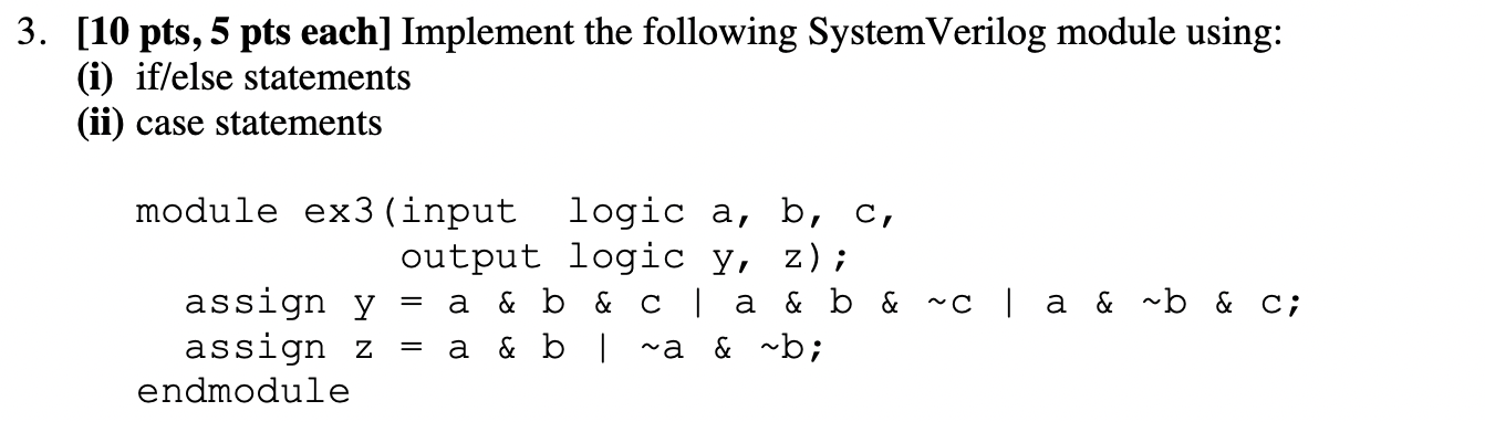 Solved [10 pts, 5 pts each] Implement the following | Chegg.com