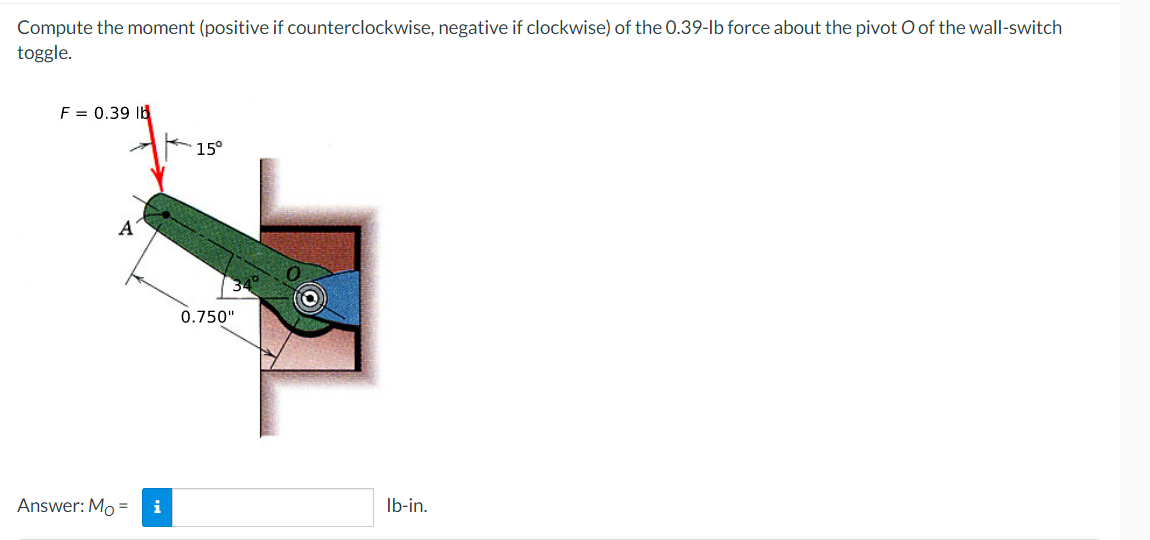 Solved Compute the moment (positive if counterclockwise, | Chegg.com