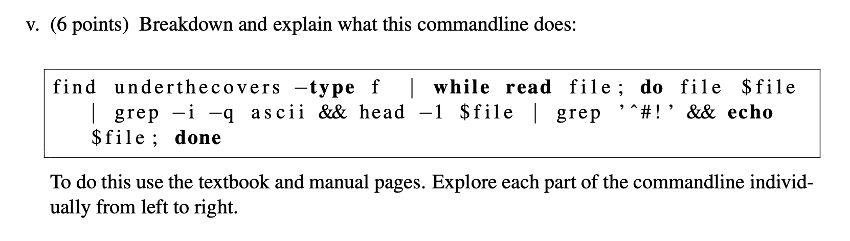 Solved v. (6 points) Breakdown and explain what this | Chegg.com