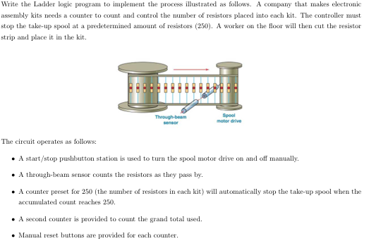 Write the Ladder logic program to implement the | Chegg.com