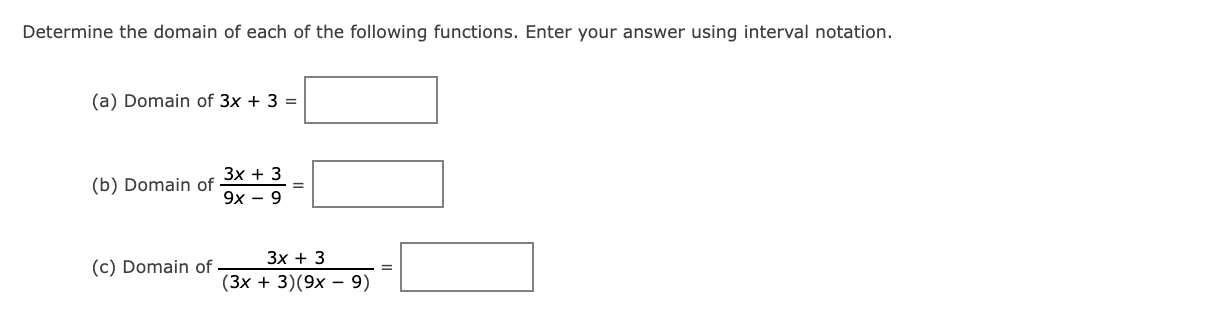 Solved Determine the domain of each of the following | Chegg.com