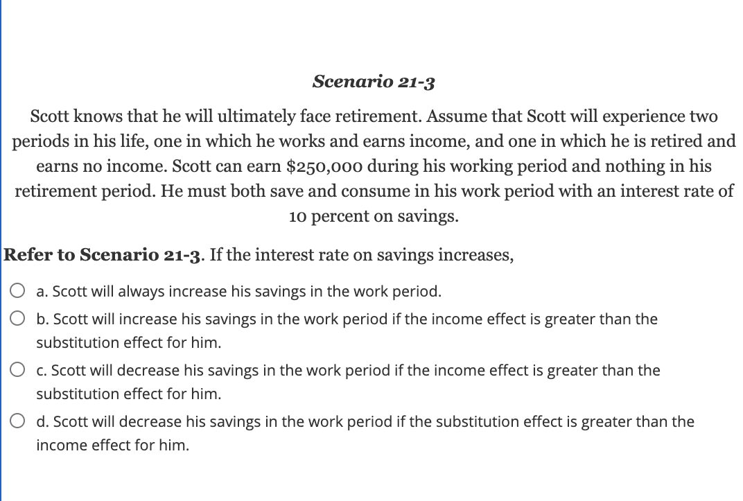 Solved Scenario 21-3 Scott knows that he will ultimately | Chegg.com