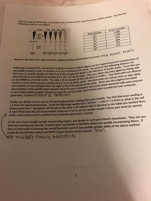 Now knowing the MPN value, you decide following | Chegg.com