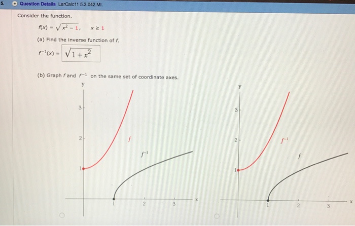 Solved 5. Question Detalls LarCalc11 5.3.042.MI Consider the | Chegg.com