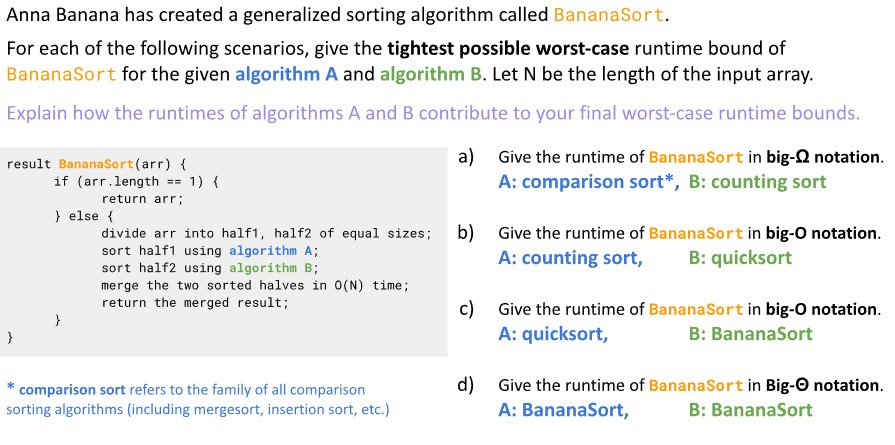 Solved result BananaSort(arr) \{ if (arr.length == 1) \{ | Chegg.com