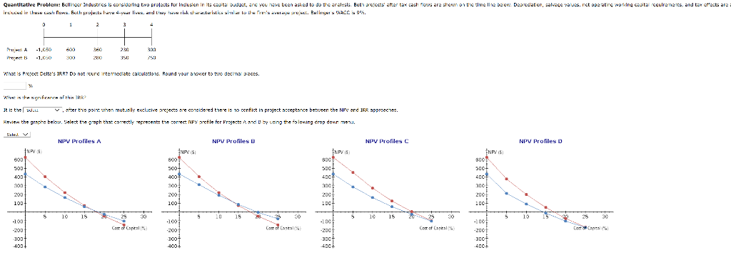 Solved NPV Profiles NPV Profiles o NPV Profiles 00 | Chegg.com