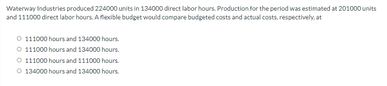 Solved Waterway Industries produced 224000 units in 134000 | Chegg.com