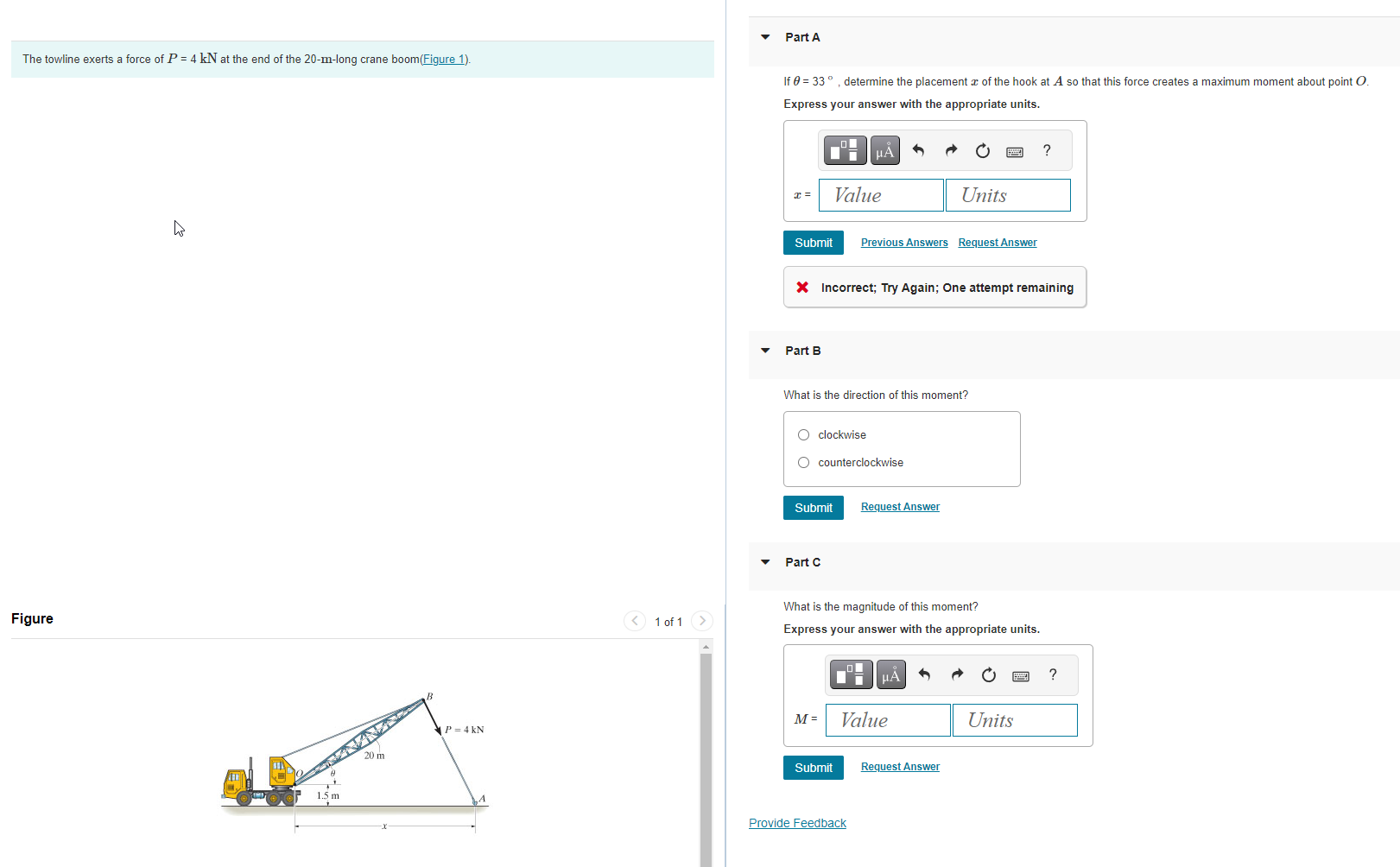 Solved The towline exerts a force of P = 4 kNkN at the end | Chegg.com