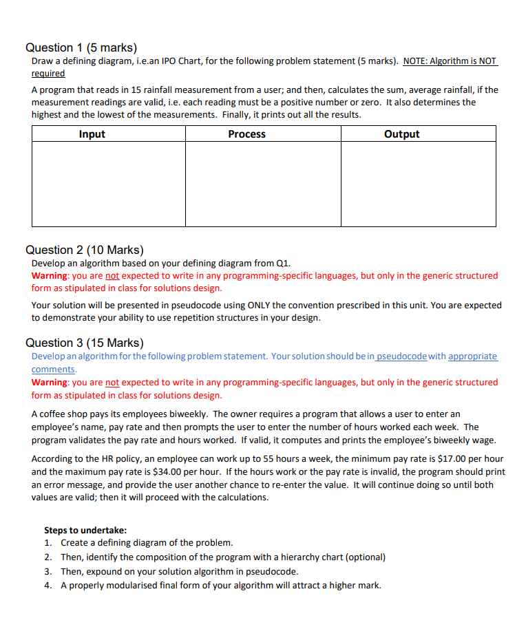 Solved Question 1 (5 marks) Draw a defining diagram, i.e.an | Chegg.com