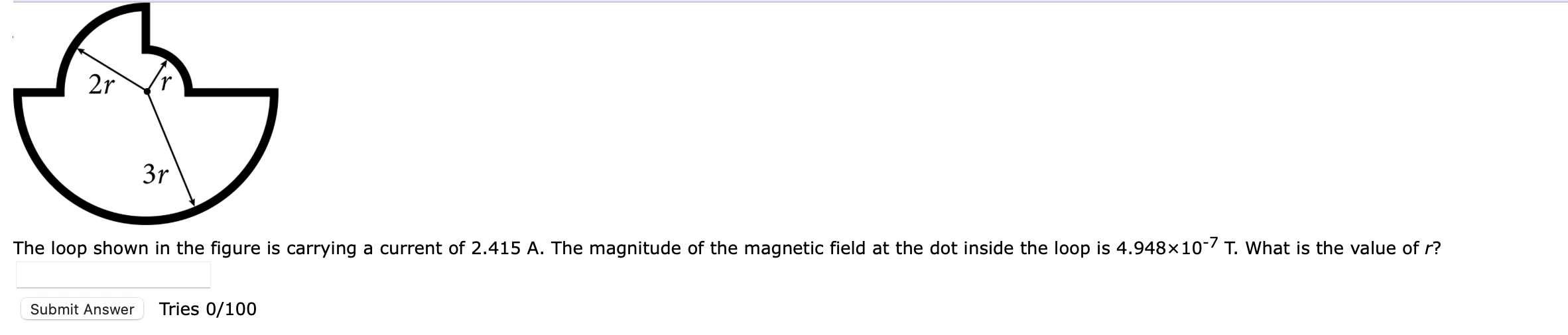Solved The loop shown in the figure is carrying a current of | Chegg.com