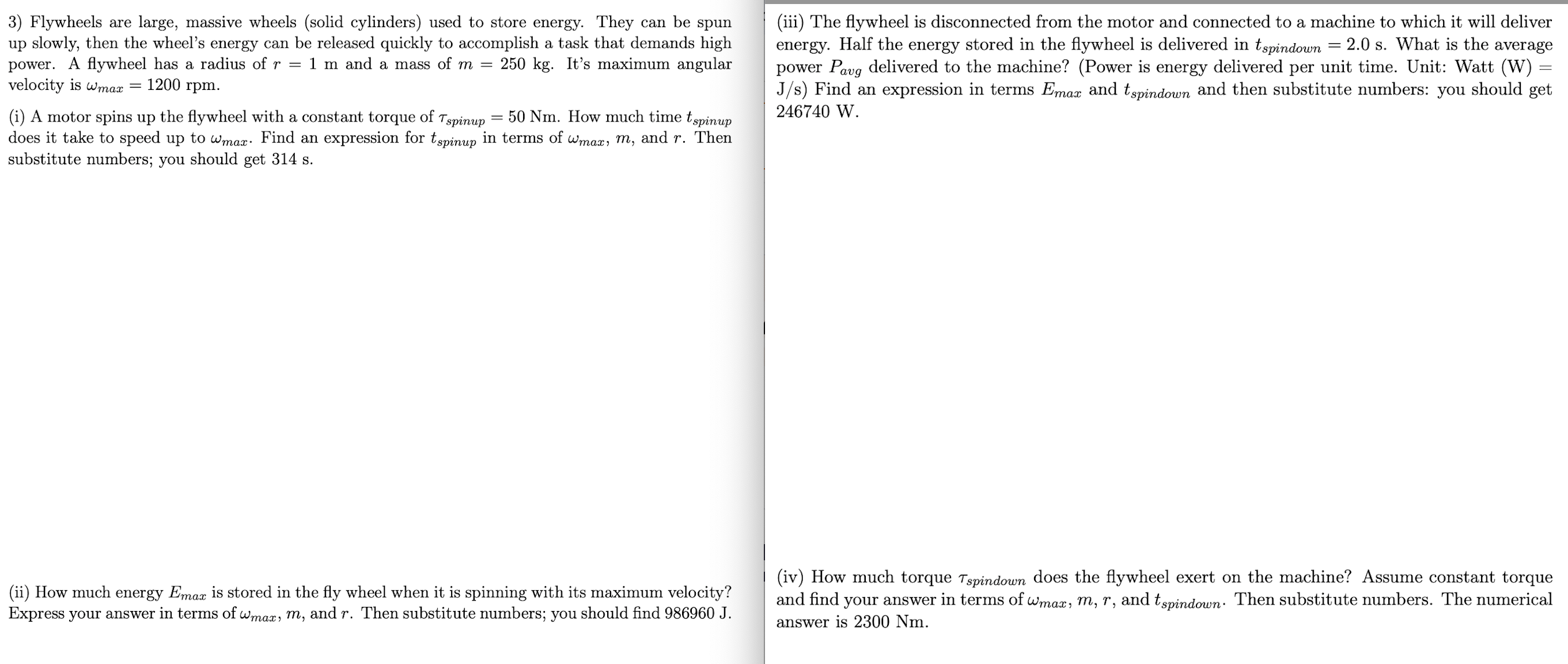 Solved Flywheels are large, massive wheels (solid | Chegg.com