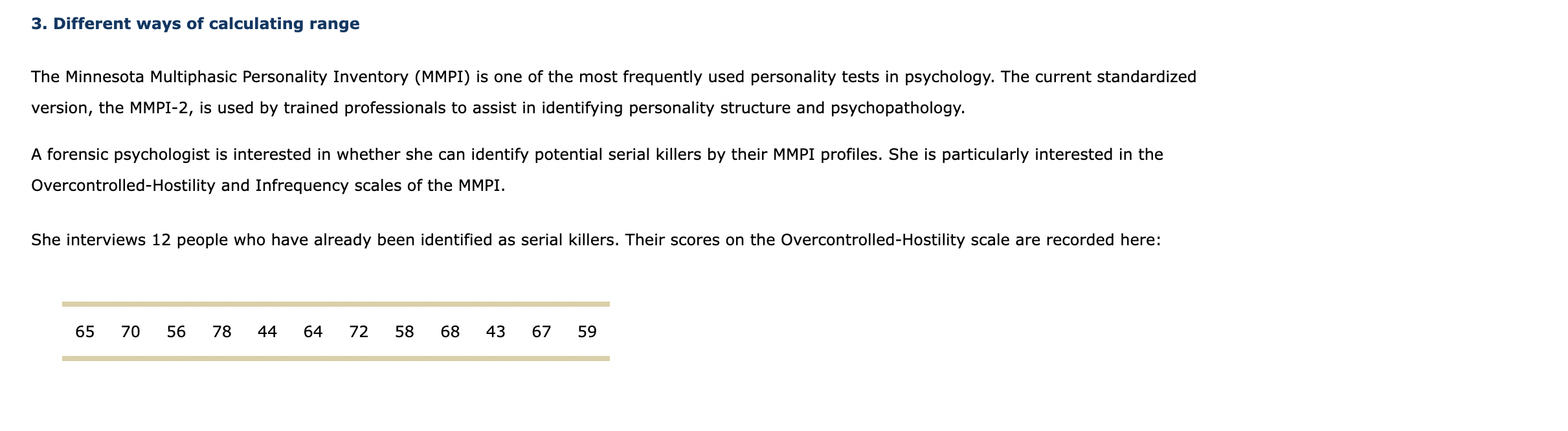 Solved 3. Different ways of calculating range The Minnesota | Chegg.com