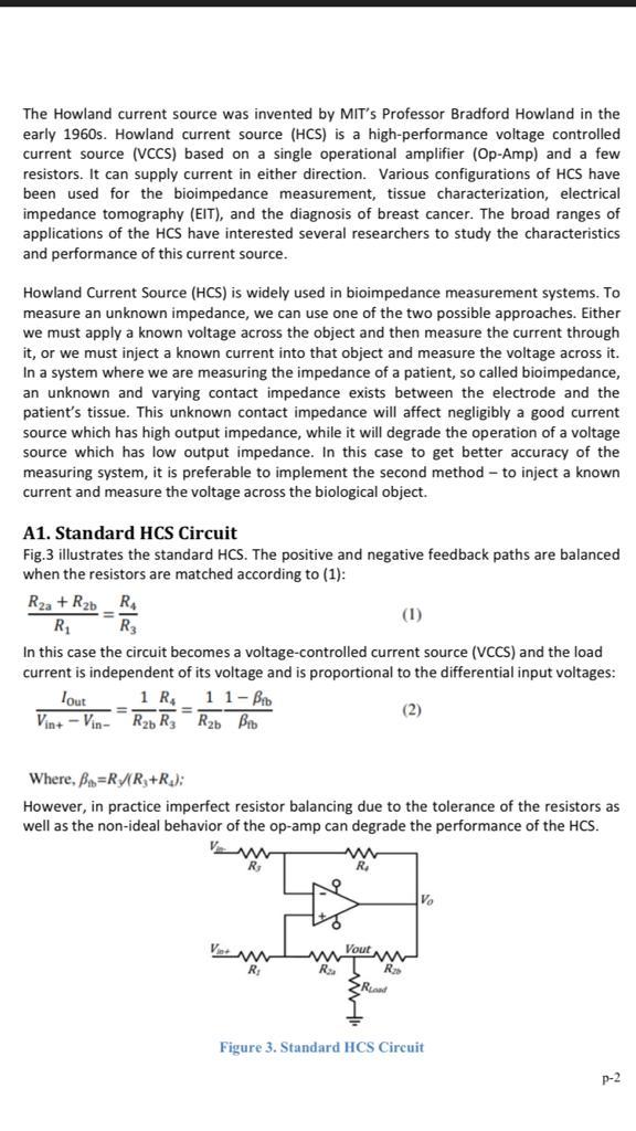 Solved A. Howland Current Source In some applications, we | Chegg.com