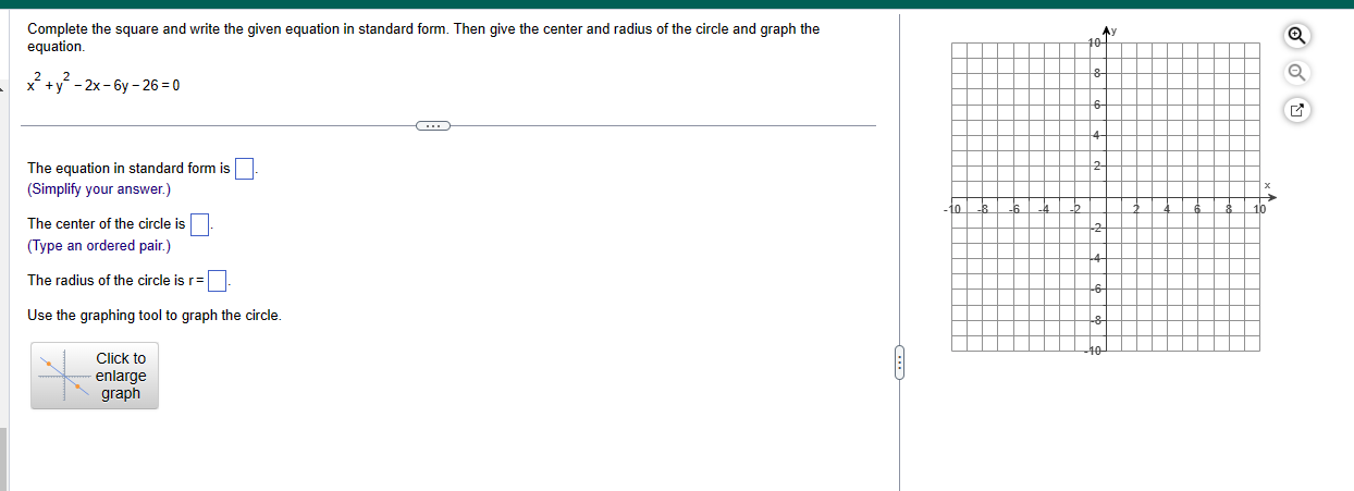 Solved Complete the square and write the given equation in | Chegg.com