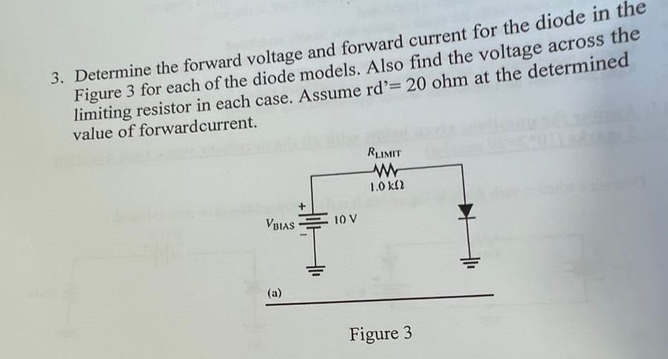 Solved 3. Determine the forward voltage and forward current | Chegg.com