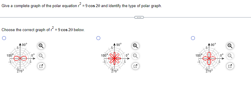 Solved Give a complete graph of the polar equation r2=9cos2θ | Chegg.com