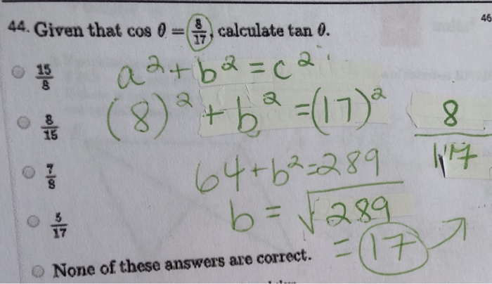 Solved Pythagorean theorem question SOH CAH TOA ?? | Chegg.com