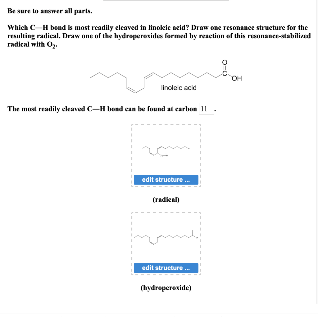 Solved Be sure to answer all parts. Which C-H bond is most | Chegg.com