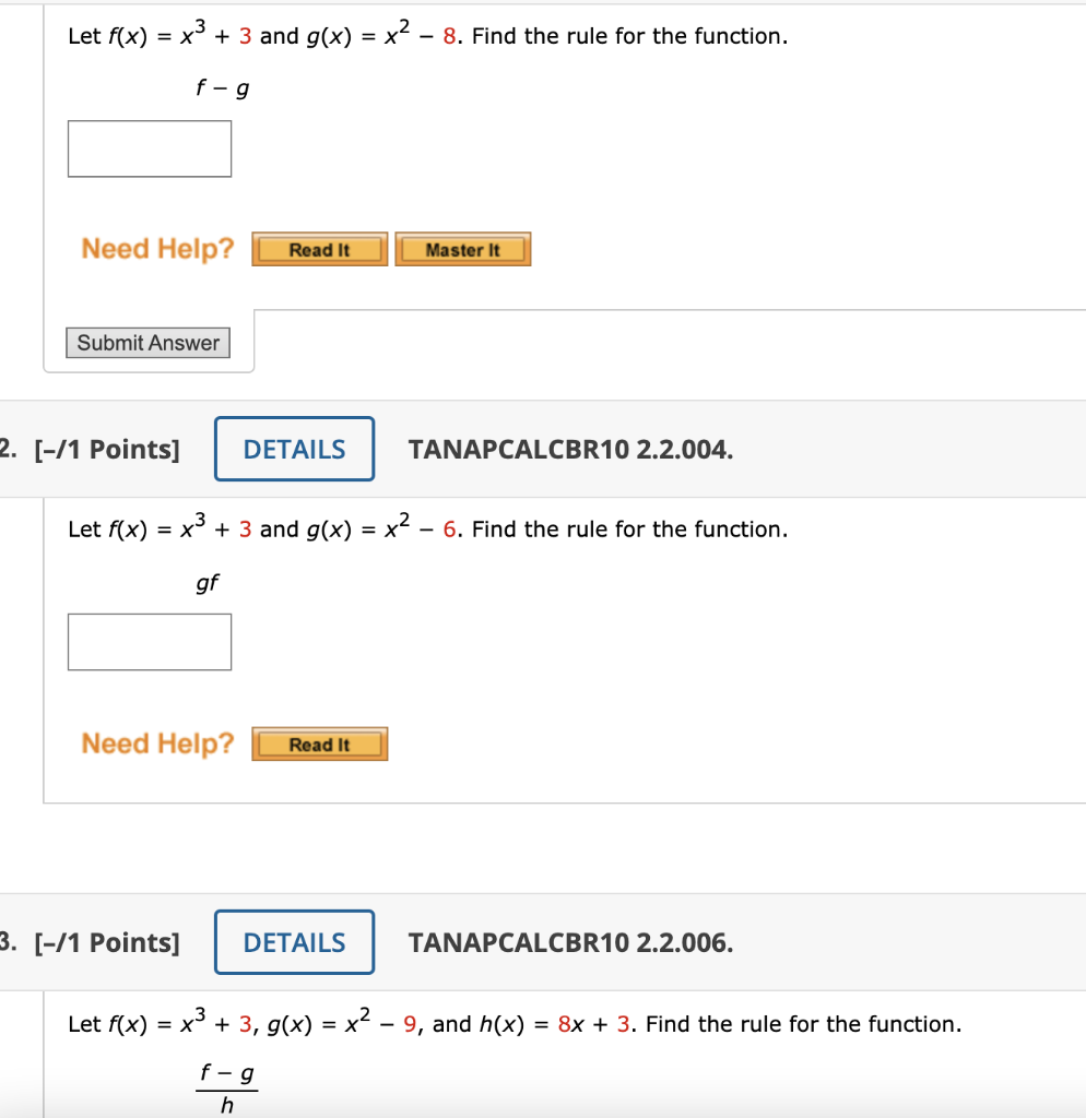 Solved Let F x X3 3 And G x X2 8 Find The Rule Chegg