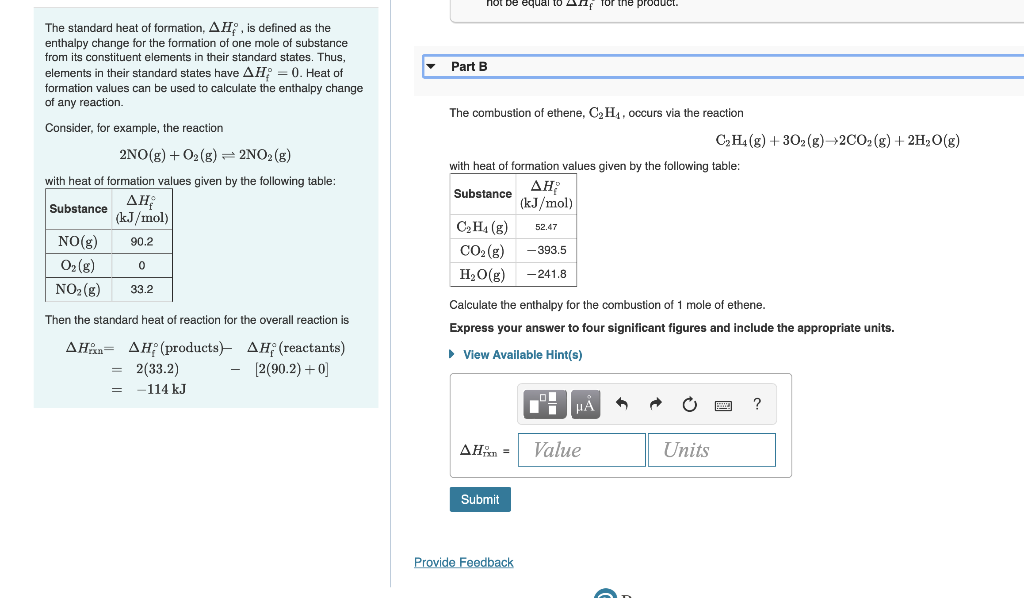 Solved not be equal An The standard heat of formation, AH, | Chegg.com