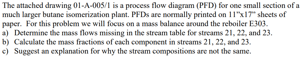 Solved The attached drawing 01−A−005/1 is a process flow | Chegg.com